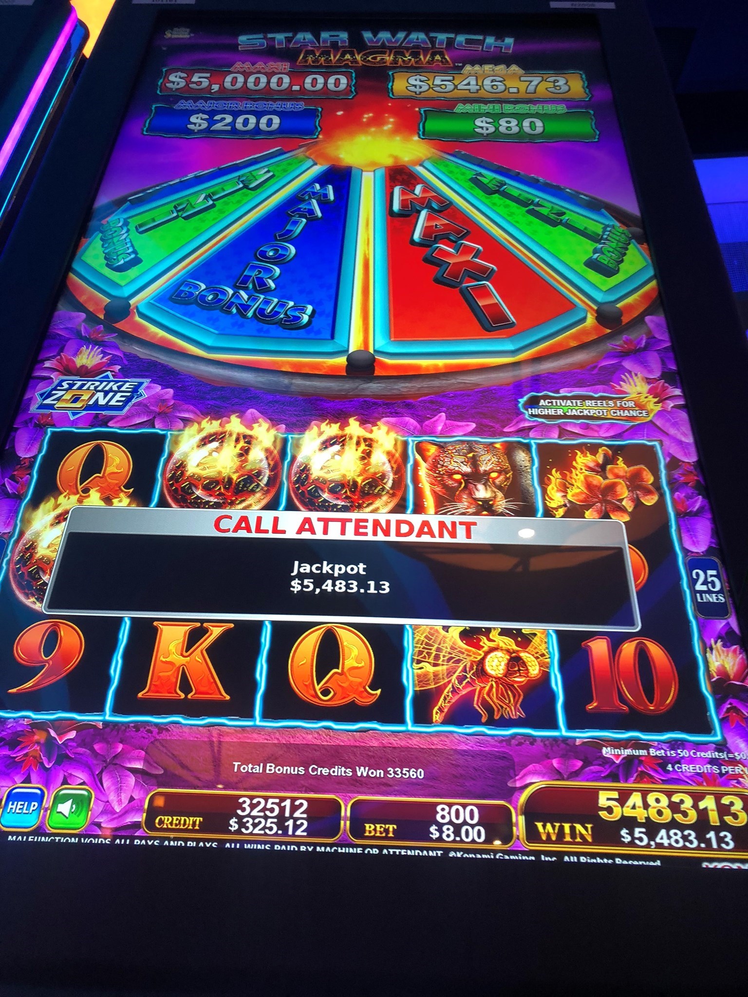 Star Watch Magma Slot Machine by Konami